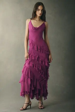 Ronny Kobo Deon Ruffled Maxi Dress