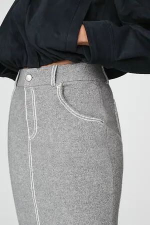 BERENICE 100% Wool Knit Midi Pencil Skirt