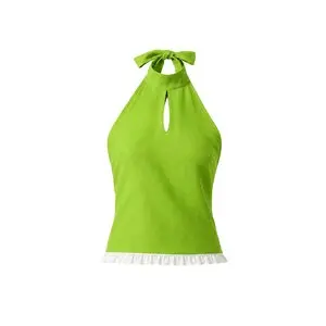 IMAURA Halter Top With Ruffle Trim