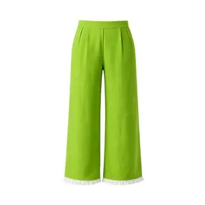 IMAURA Chartreuse Linen Wide Leg Trousers