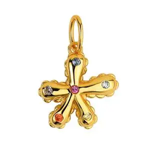 ZYNNIA COLLECTIVE Colorful Flower Charm - Gold