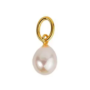 ZYNNIA COLLECTIVE 18k Gold-plated Pearl Drop Charm - White