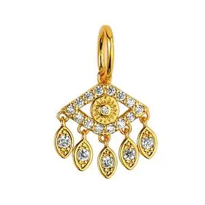 ZYNNIA COLLECTIVE Studded Evil Eye Charm - Gold