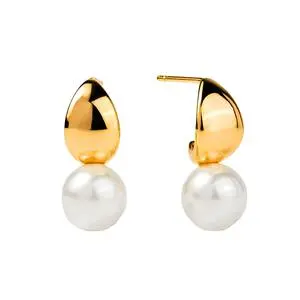 ZYNNIA COLLECTIVE Dew Pearl Drop Earrings - Gold
