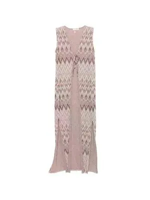 IU RITA MENNOIA Chevron-knit Sleeveless Cover-up