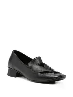 KUDETA Interwoven-strap Leather Loafers