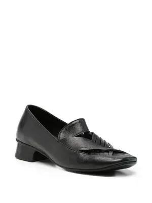 KUDETA Interwoven Strap Leather Loafers