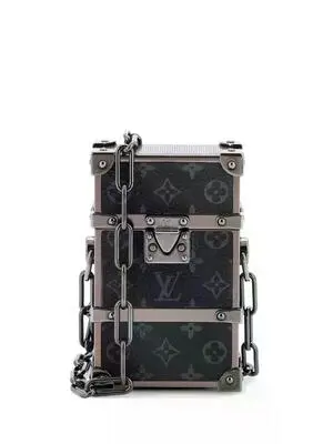 LOUIS VUITTON Monogram Eclipse Canvas Trunk Box Pouch Crossbody Bag - Black