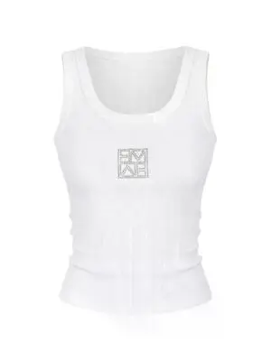 Marella Logo Embellished Ribbed Scoop Neck Tank