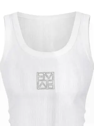 Marella Logo Embellished Ribbed Scoop Neck Tank