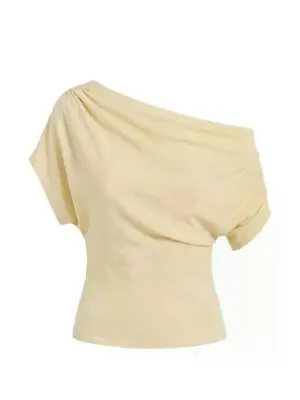 REFORMATION Iris Draped-knit Top