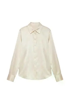 REFORMATION Raya Fitted Silk Shirt