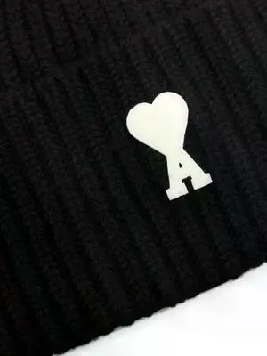 AMI Paris Wool Beanie With De Coeur