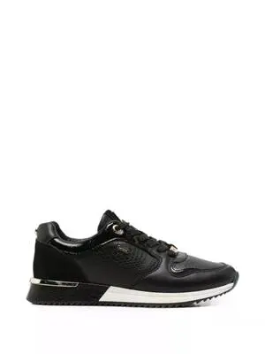 MEXX Fleur Snakeskin-effect Panelled Lace-up Sneakers - Black