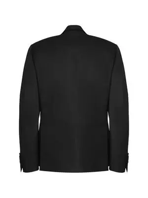 LARDINI Double-breasted Peak-lapel Jacket - Black