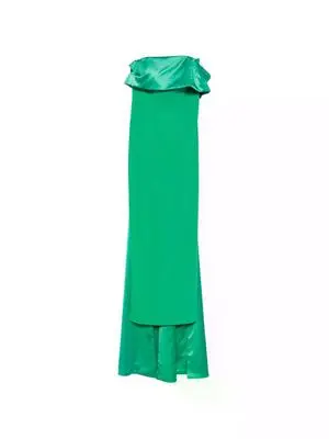 ALESSANDRO LEGORA Bow-detail Strapless Maxi Dress - Green