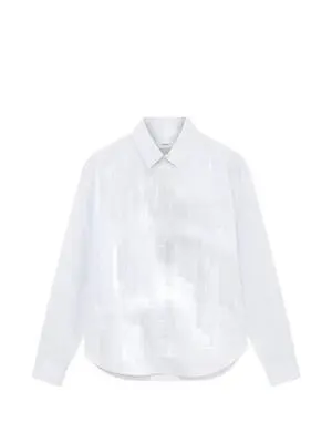 LARDINI Check-pattern Chest-pocket Shirt - White