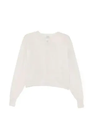 ALYSI Button-placket Long-sleeve Sweater - Neutrals