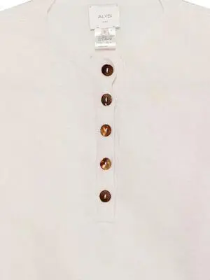 ALYSI Button-placket Long-sleeve Sweater