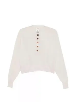 ALYSI Button-placket Long-sleeve Sweater