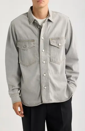 ALLSAINTS Albin Denim Button-up Shirt - Washed Grey