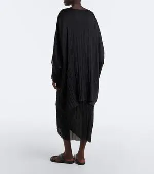 THE ROW Catena Oversized Pleated Silk Blouse