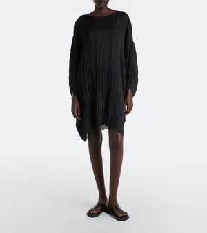 THE ROW Catena Oversized Pleated Silk Blouse