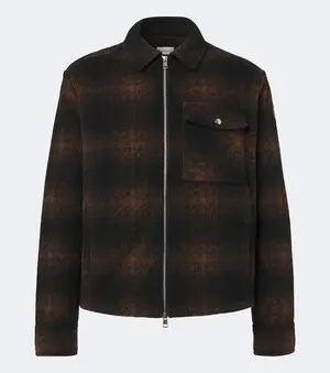 Moncler Archivio Checked Zip-up Jacket - Brown