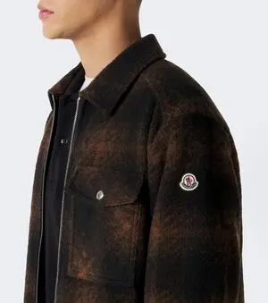 Moncler Archivio Checked Zip-up Jacket - Brown