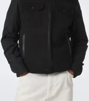 Moncler Shearling-trimmed Suede Down Jacket - Black