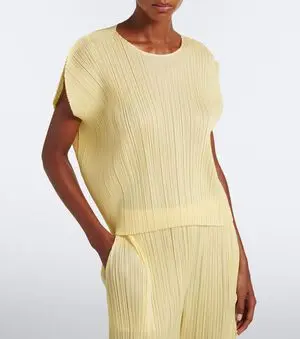 Issey Miyake Pleated Top - Yellow