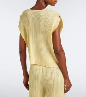 Issey Miyake Pleated Top - Yellow