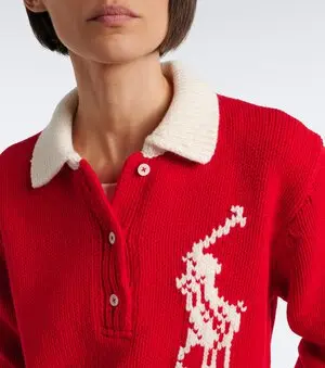 Polo Ralph Lauren Big Pony Intarsia Wool Polo Sweater