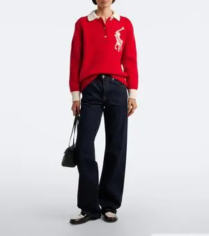 Polo Ralph Lauren Big Pony Intarsia Wool Polo Sweater