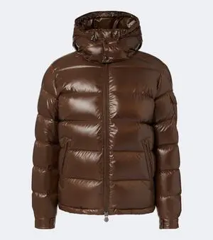 Moncler Maya Hooded Down Jacket - Brown