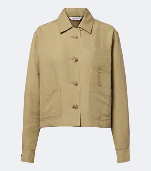 Max Mara Linen And Silk Twill Blouson Jacket