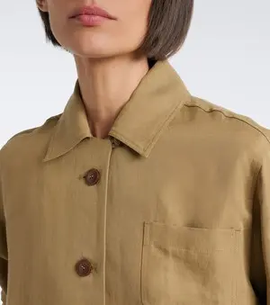 Max Mara Linen And Silk Twill Blouson Jacket