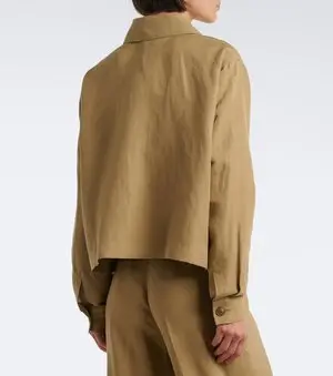 Max Mara Linen And Silk Twill Blouson Jacket