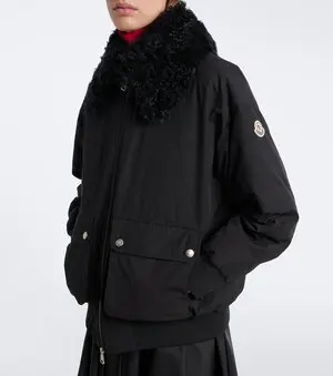 Moncler Rougequeue Shearling-trimmed Down Jacket