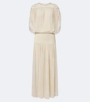 Isabel Marant Étoile Nesrine Beaded Silk Maxi Dress - White