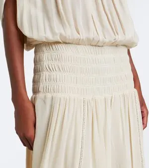 Isabel Marant Étoile Nesrine Beaded Shirred Silk Maxi Dress