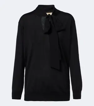 Valentino Garavani Bow-detail Wool Sweater - Black