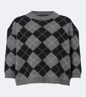 Arch4 Karlie Argyle Cashmere Sweater - Grey