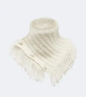 Moncler Cable-knit Fringed Alpaca And Wool-blend Scarf - White