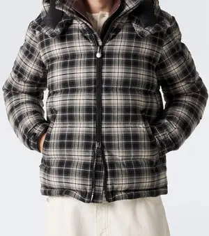 Moncler Airor Checked Cotton Flannel Down Jacket