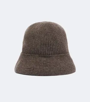Nour Hammour Bruno Cashmere And Wool Bucket Hat - Brown