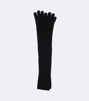Nour Hammour Cashmere And Wool Gloves - Black