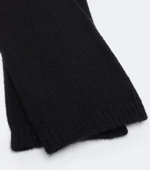 Nour Hammour Cashmere And Wool Gloves - Black