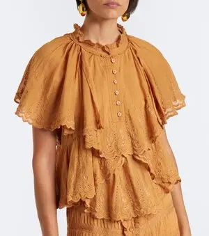 MARANT ETOILE Lorna Embroidered Cotton Top