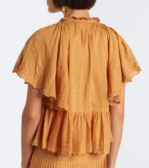 MARANT ETOILE Lorna Embroidered Cotton Top